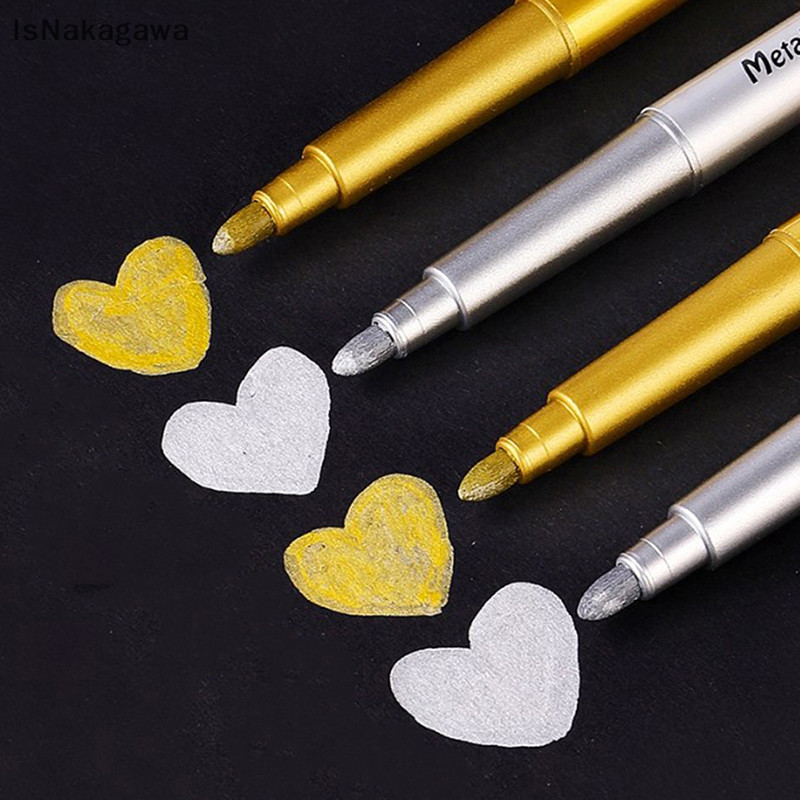 IsNakagawa Gold Silver Colour Craft Pen Waterproof Paint Pen Sign Mark ...