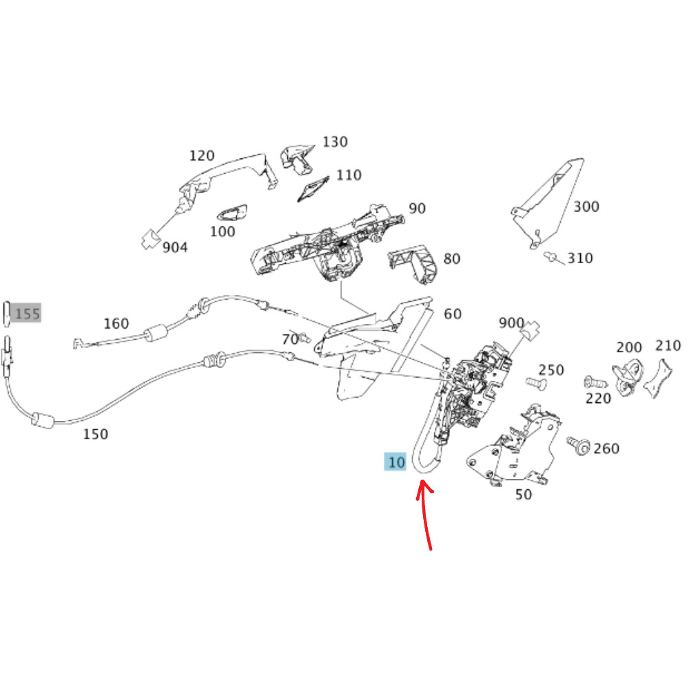 Original Mercedes Benz Rear Door INNER LOCK L/H 8-PIN W204 W212 [ 885 ...