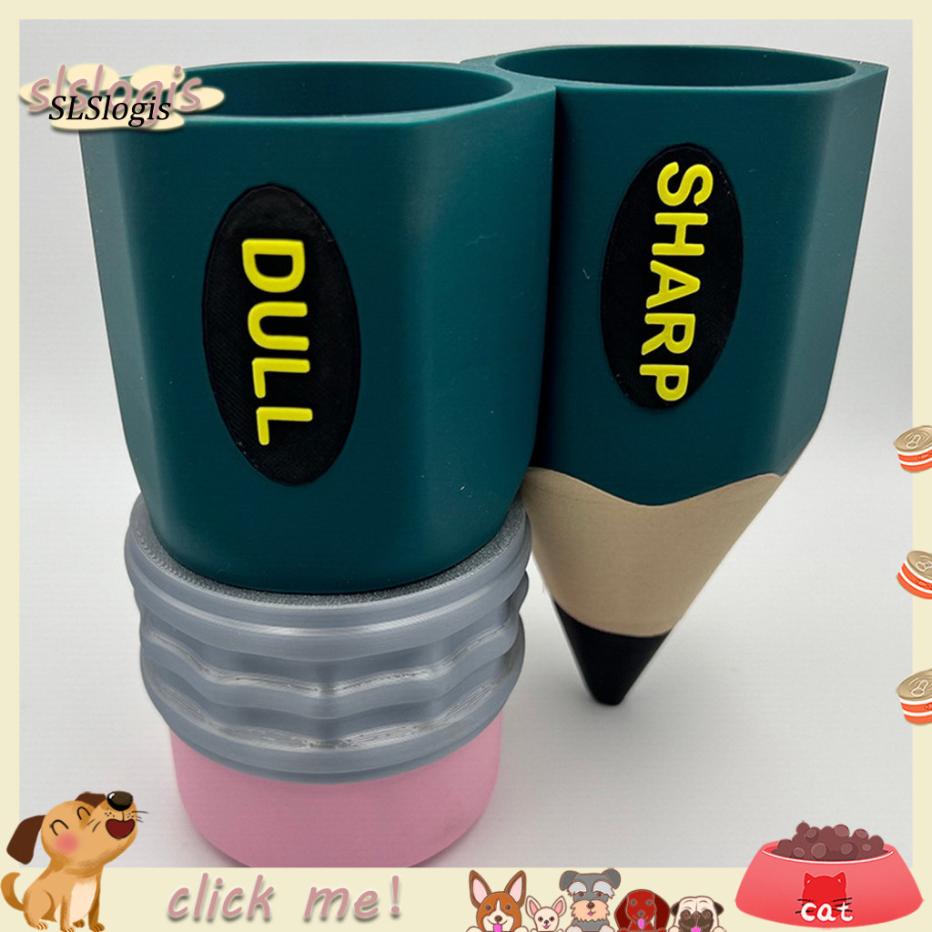 SGW_ Two Compartment Pencil Holder Sharp Dull Pencil Holder Adorable ...