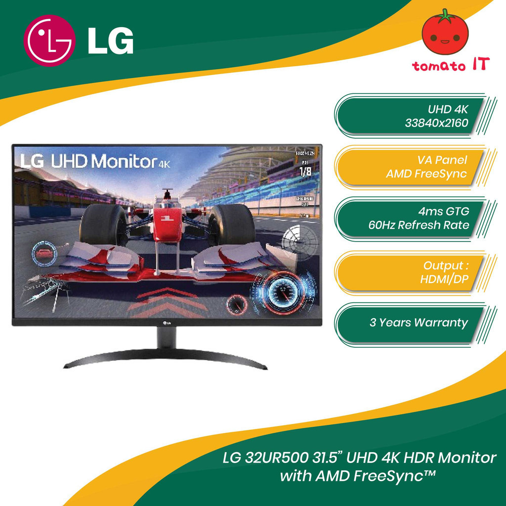 LG 32UR500-B 31.5'' UHD 4K HDR monitor with AMD FreeSync | Shopee Malaysia