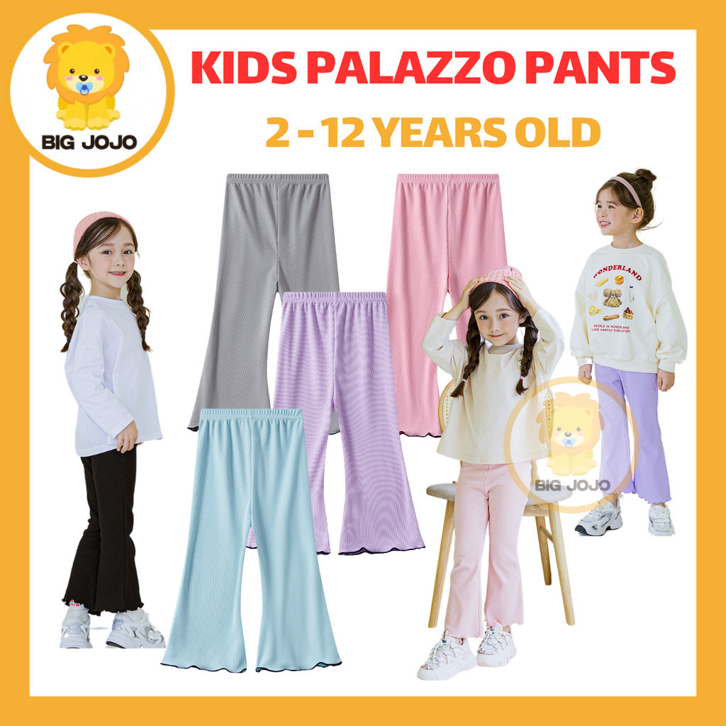 seluar panjang palazo kanak long pants wave cut design palazzo kids ...
