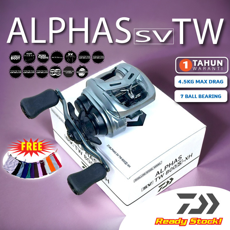 Daiwa Alphas SV TW 2021 model import from japan Baitcasting Fishing Reel Mesin pancing BC ...