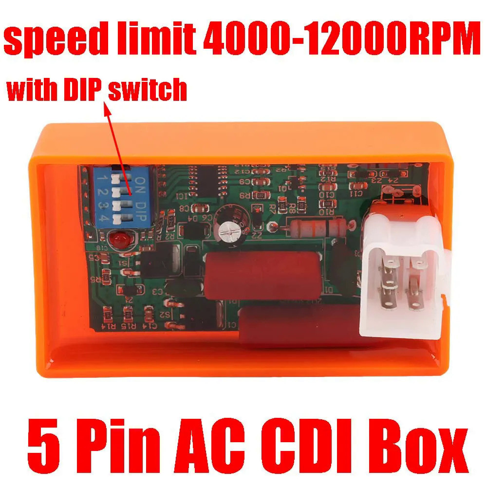 AC CDI 5 Pin Box With Speed Limit Switch DIP 4000-12000 For Racing ...