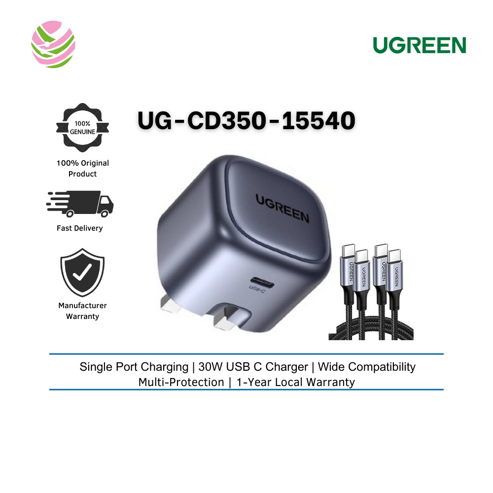 UGREEN CHARGER USB-C GAN 30W PD FAST CHARGE TYPE C ADAPTER PD3.0 / QC3 ...