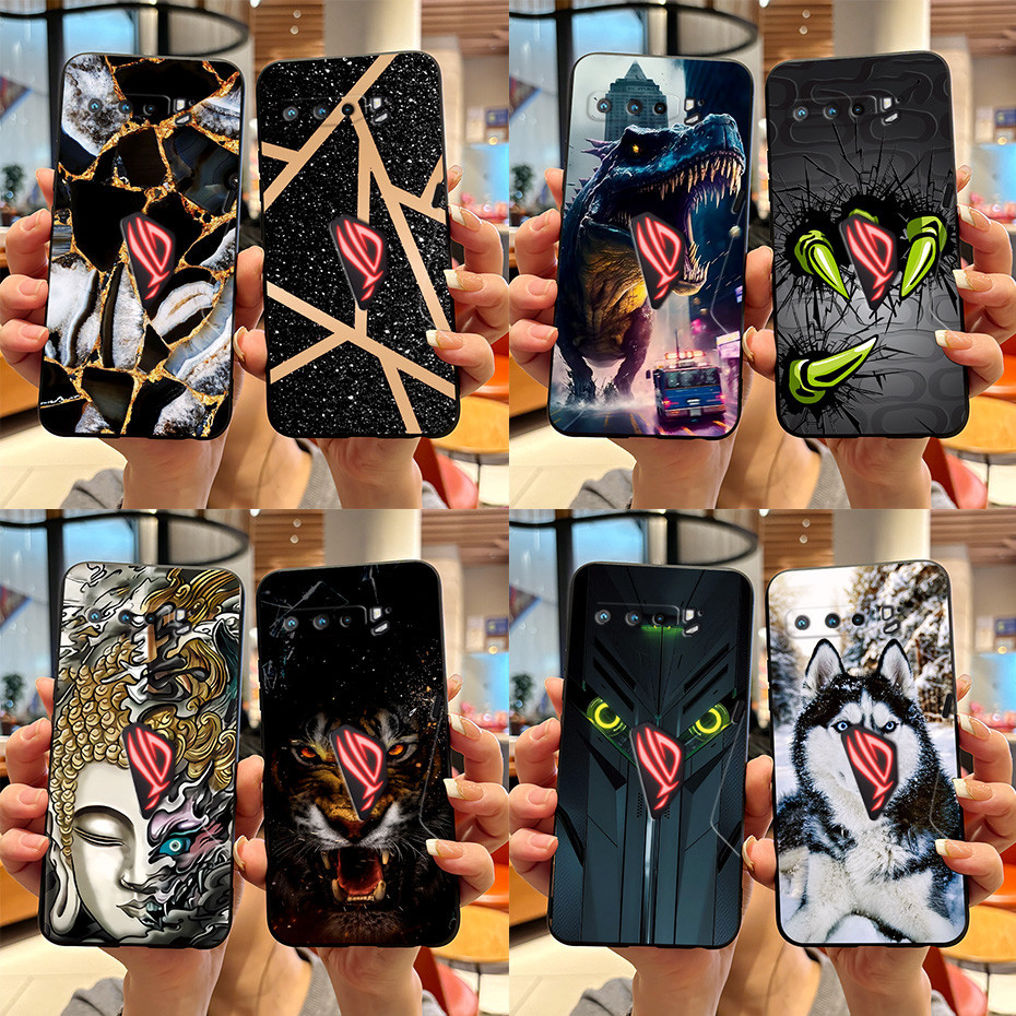 Case For Asus ROG Phone 3 5 5S Cover Luxury Marble Bumper Soft Black ...