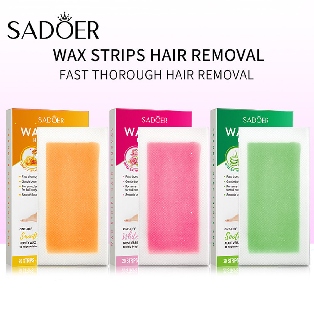 ROREC SADOER Natural Plant Honey Wax Strips Hair Removal Whitening ...