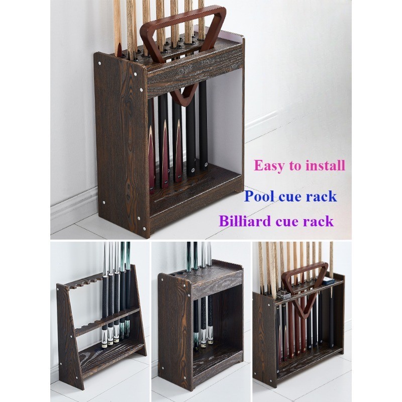 Floor-standing Cue Rack 6/8/9/10/12/16 -hole Pool Cue Rack, Solid Wood ...