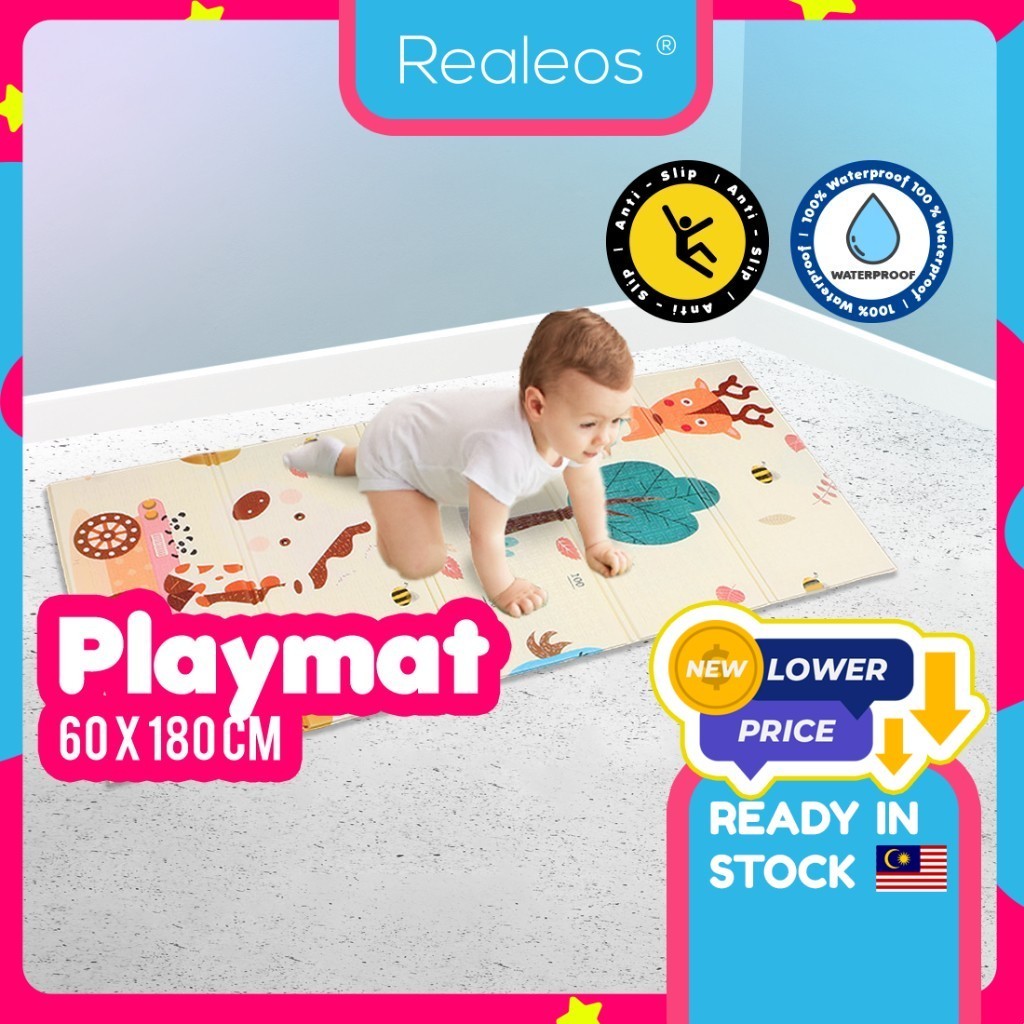 Realeos Baby Mat 60x180cm XPE Double Sided Playmat Baby Tikar Kids ...
