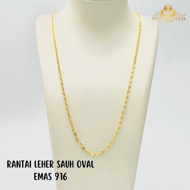 MYDORA Rantai Leher Sauh Oval Padu | EMAS 916/22K | Shopee Malaysia