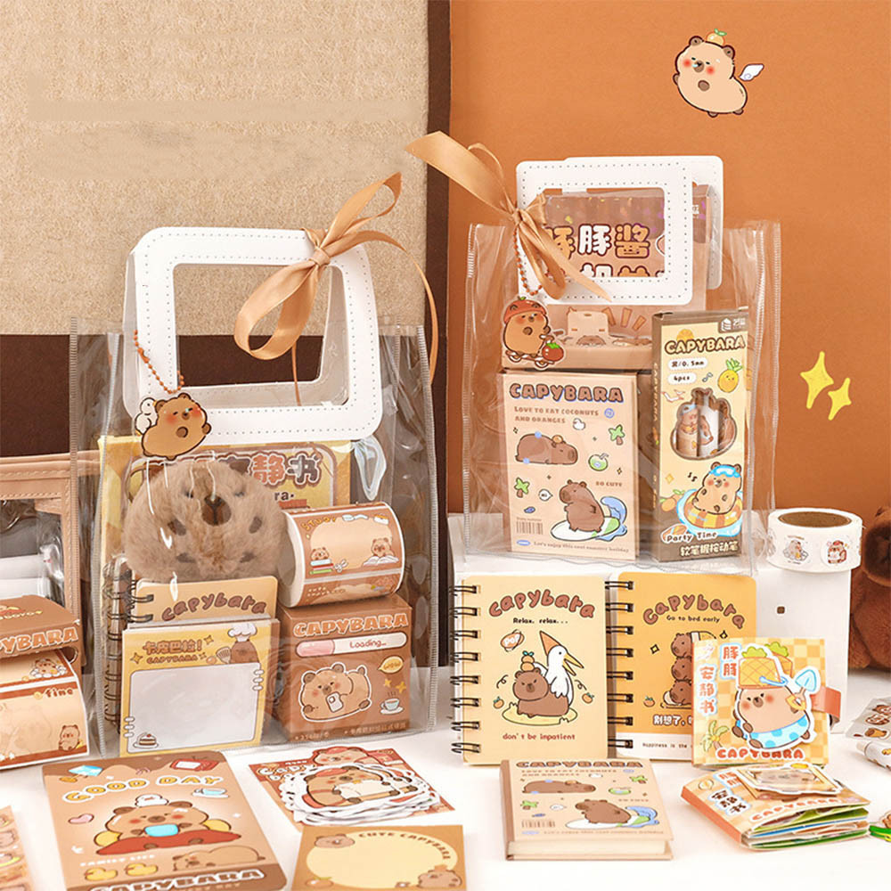 21pcs/set Capybara Stationery Gift Set Includes Stickers Notebooks ...