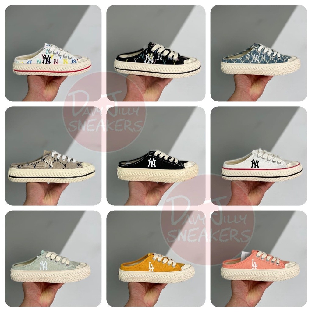 Korean MLB Sandals Playball Mule Mules Slip On MONOGRAM NEWYORK YANKEES ...