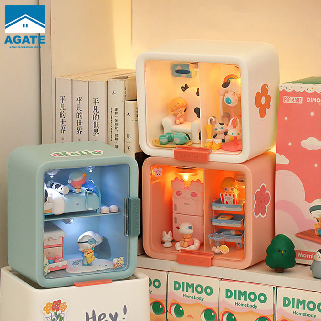 Dollhouse Model Storage Box With DIY Scene Figure Display Shelf ...