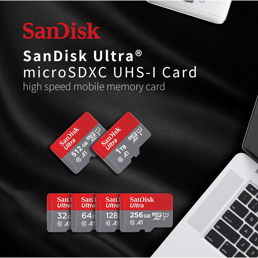 Local seller 10 YEARS WARRANTY SanDisk Ultra Micro SD Memory Card A1 C10 U1 128G 256G 512G 1TB ...
