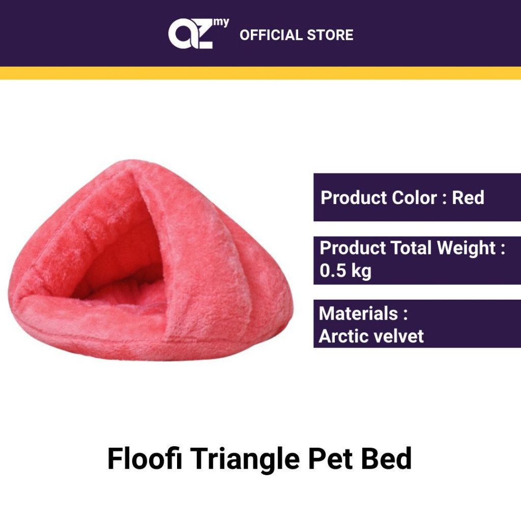 Floofi Triangle Pet Bed (L Red) | Shopee Malaysia