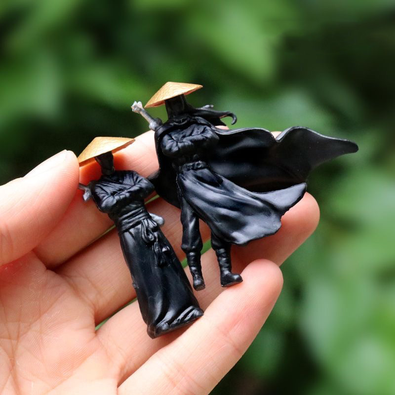 Car Interior Accessories Miniatures Cool Kung Fu Swordsman Figure Black ...