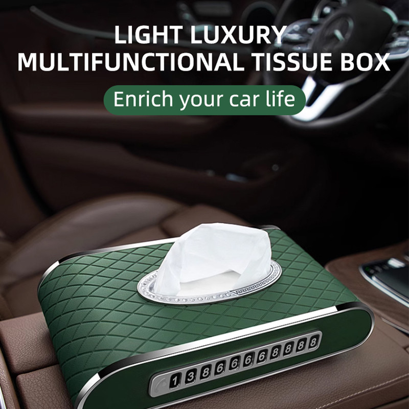 Leather Car Tissue Box Car Decoration Interior Accessories Perodua ...