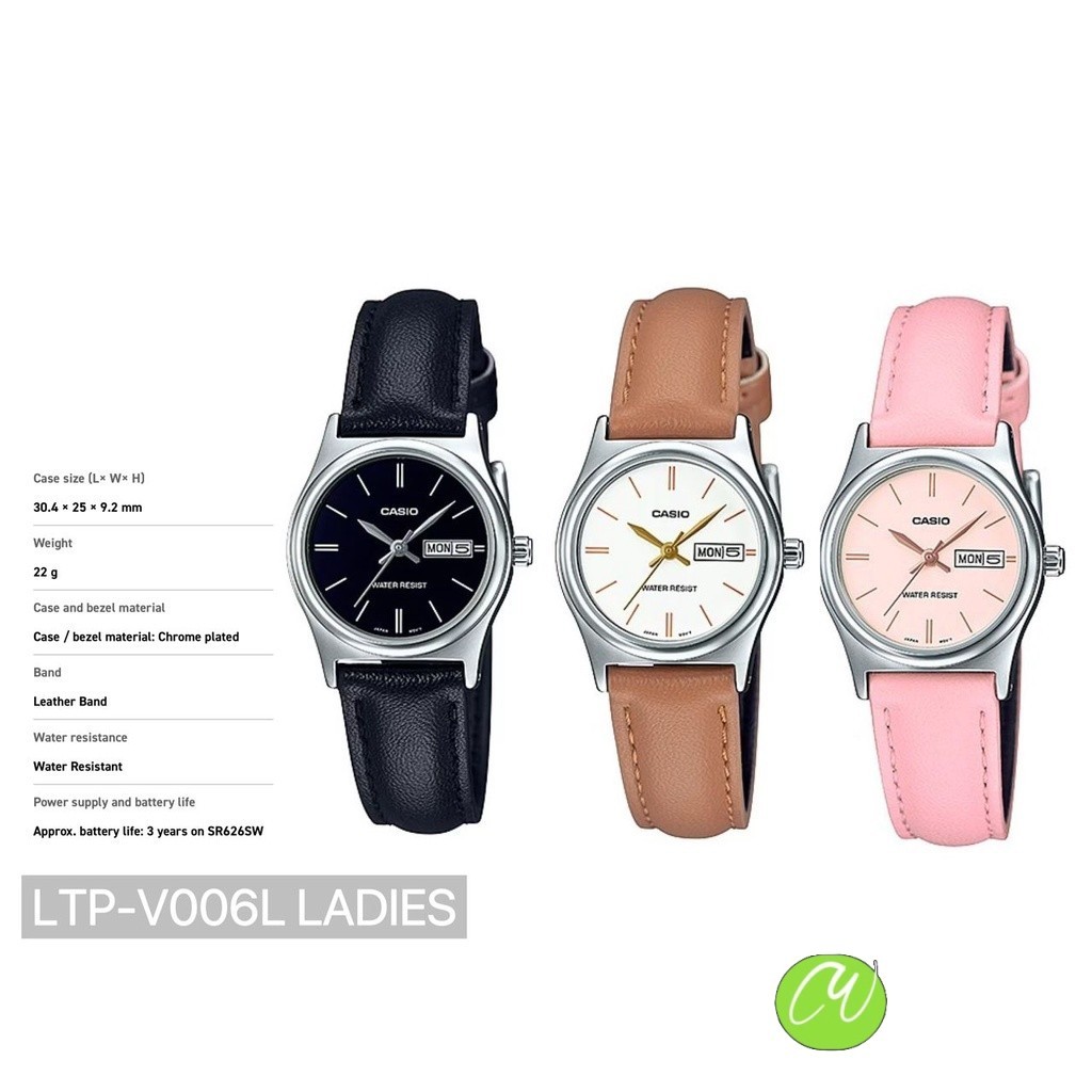 [CASIO WOMEN LTP-V006L SERIES ] SMALL SIZE DESIGN WITH DAY AND DATE ...