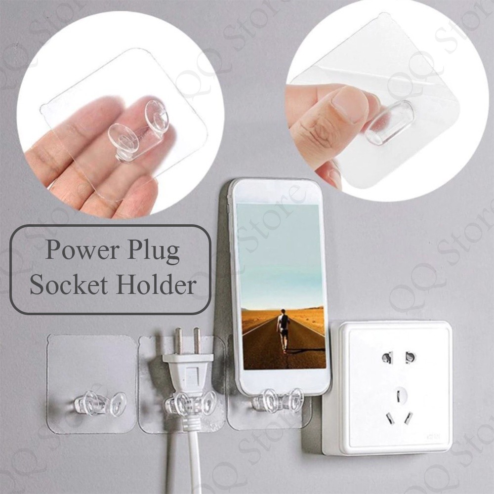 Power Plug Hook Holder Power Cord Plug Seamless Strong Adhesive ...