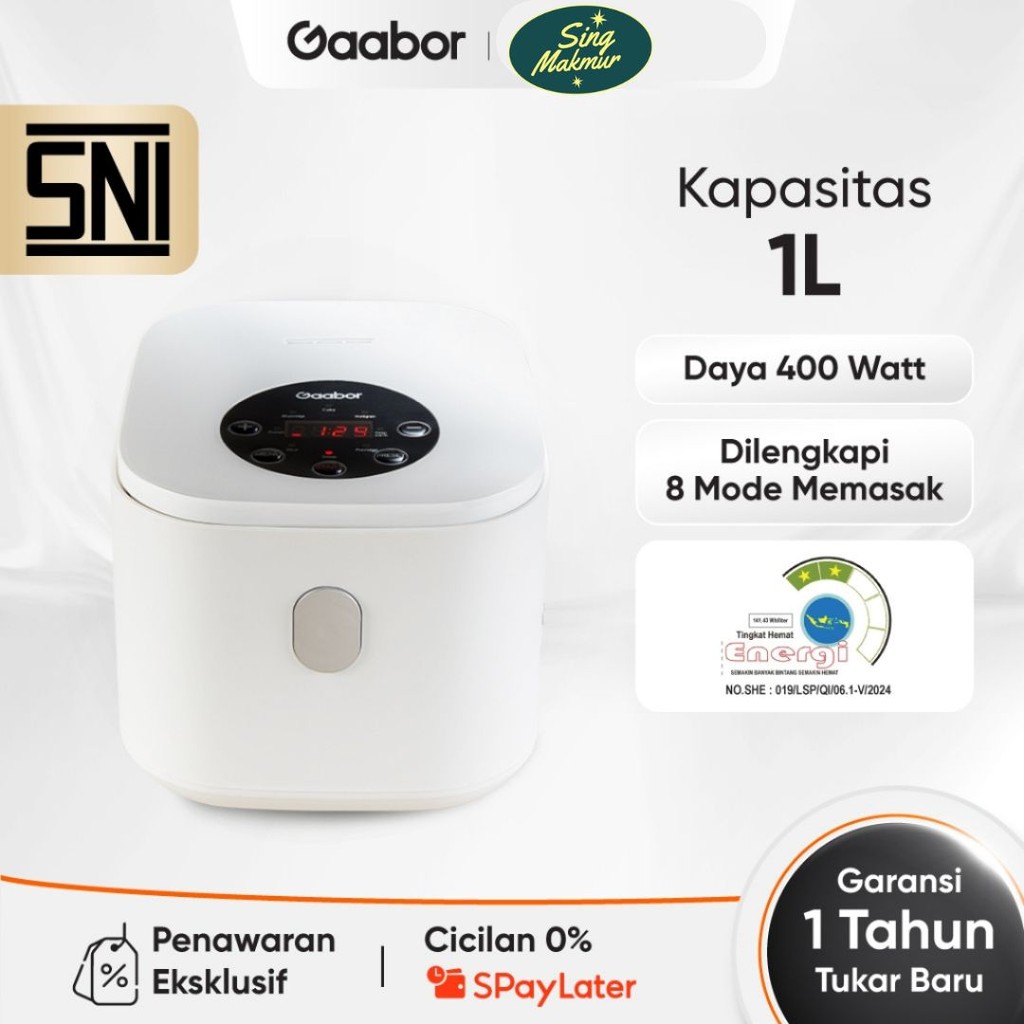 Gaabor Rice Cooker Multipurpose Rice Cooker Rice Capacity 1L Smart ...