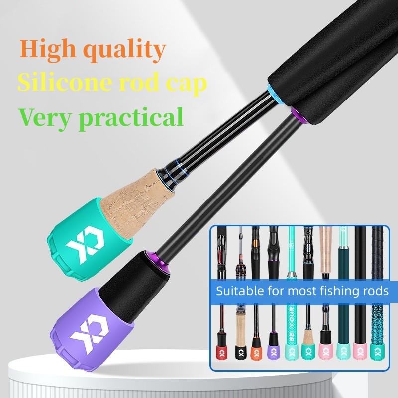 Silicone fishing rod plug cap Cover the fishing rod head to protect the ...
