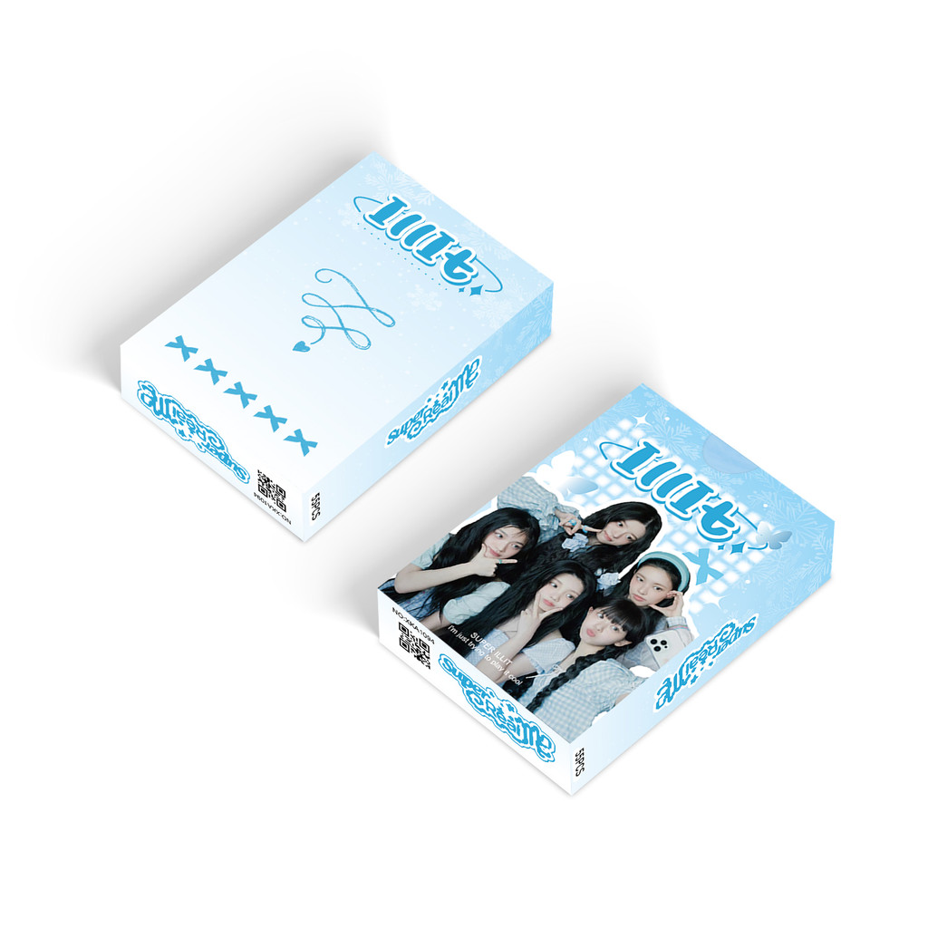 50-55pcs/box ILLIT Holographic Laser Lomo Cards SUPER REAL ME Album ...