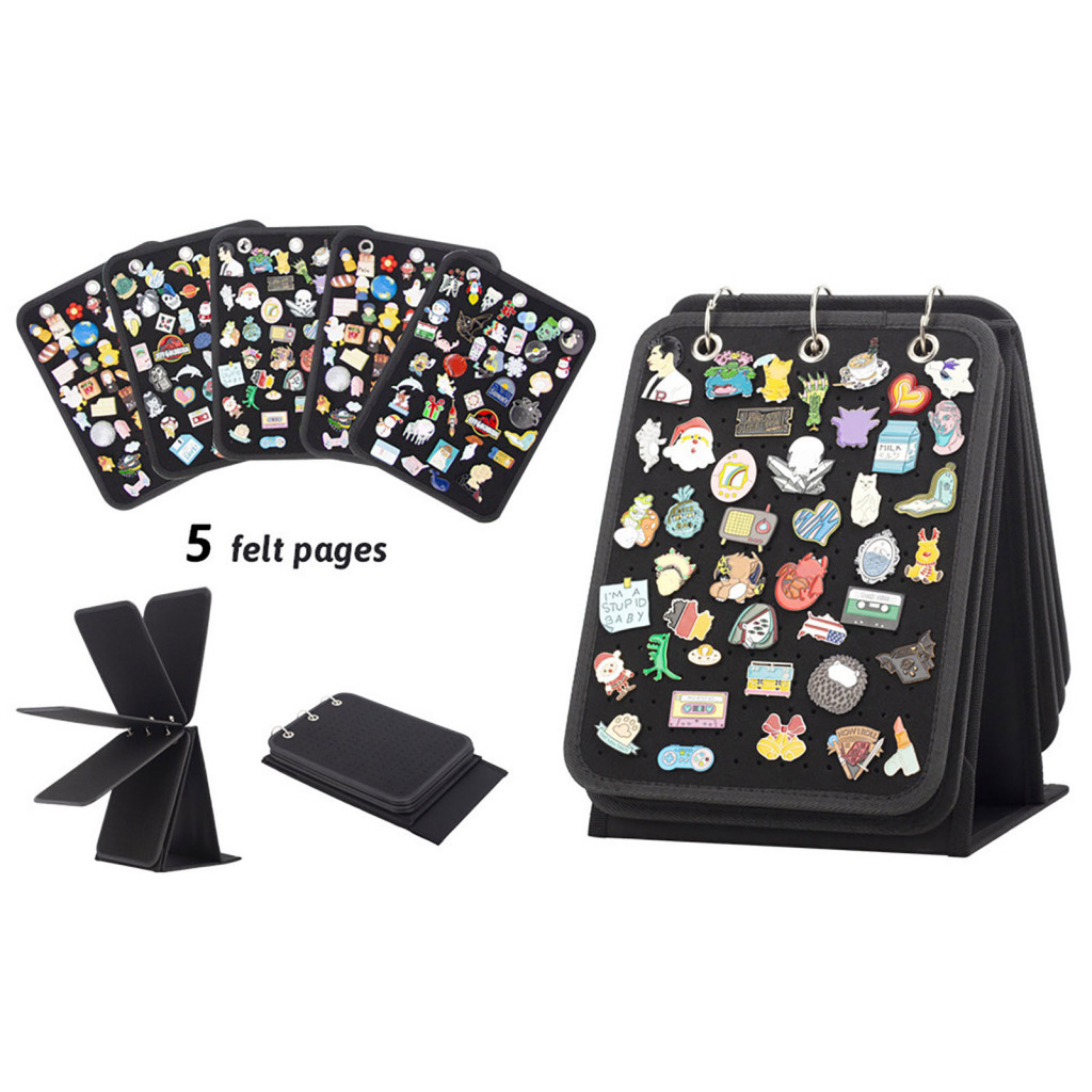 XZ Velvet Pin Storage Album Pin Display Stand Enamel Pin Organizer with ...