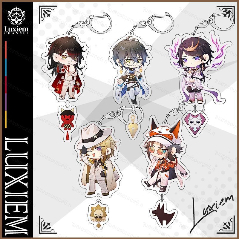 sq6 Luxiem Keychain Anime Vtuber Keyring Acrylic Cute Bag Pendant ...
