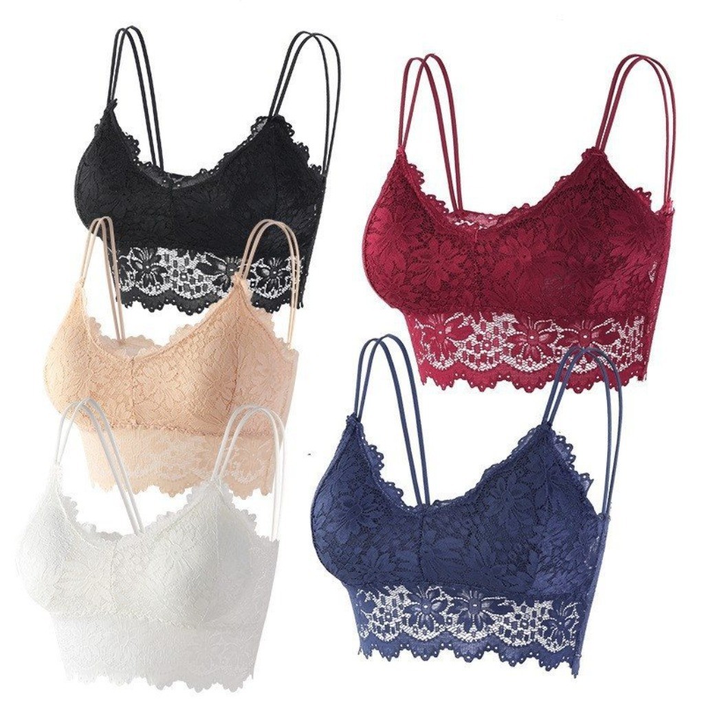Women's Wireless Bra Sexy Lace Bralette Plus Size Seamless Underwear ...