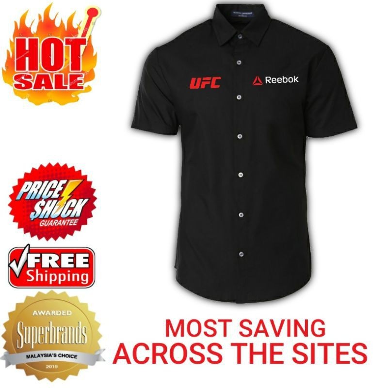 Premium Edition: UFC Reebok Mens Short Sleeve Formal Business Corporate ...