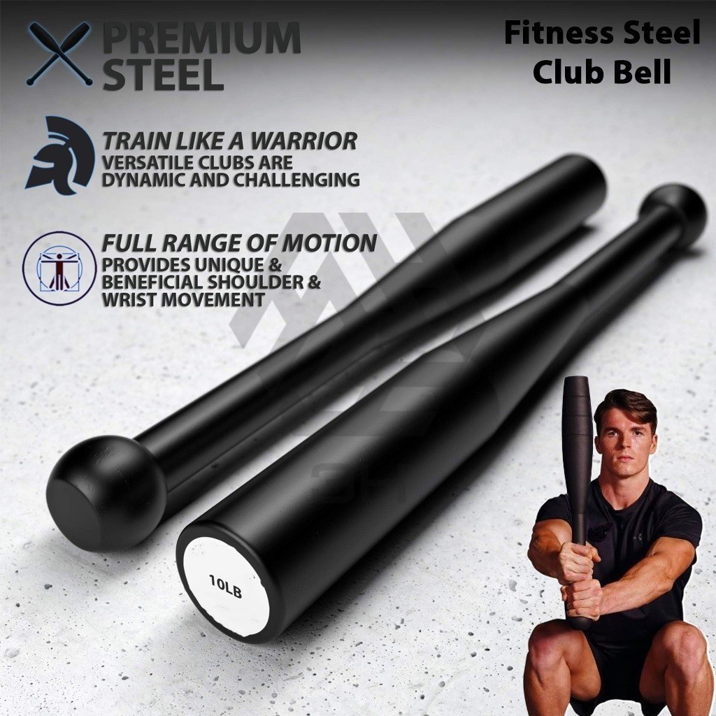 3H [2–12KG] Clubbell Besi | Fitness Steel Untuk Forearm Strength ...
