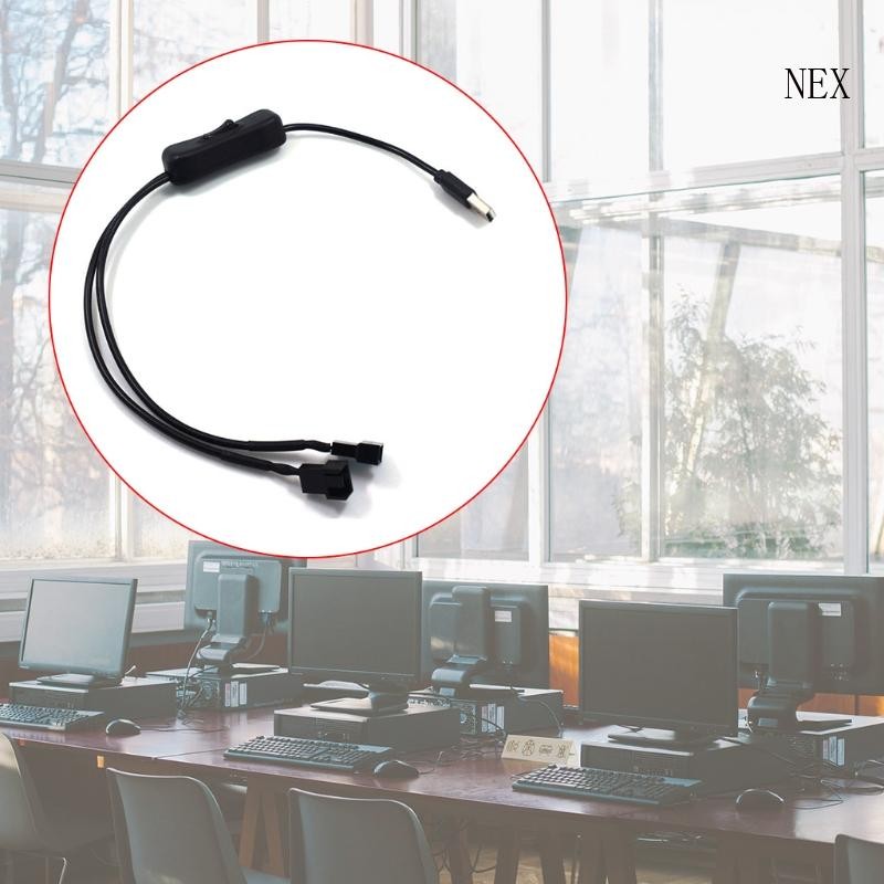 NEX PWM 5V USB to 3 4-Pin PC Fan Power Adapter Connector Cable 22AWG ...