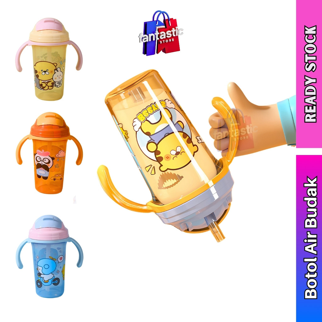 Botol air minuman budak baby water bottle straw kids feeding bottle ...