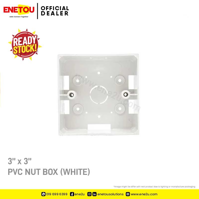 3x3 PVC BOX WITH NUT - WHITE | Shopee Malaysia