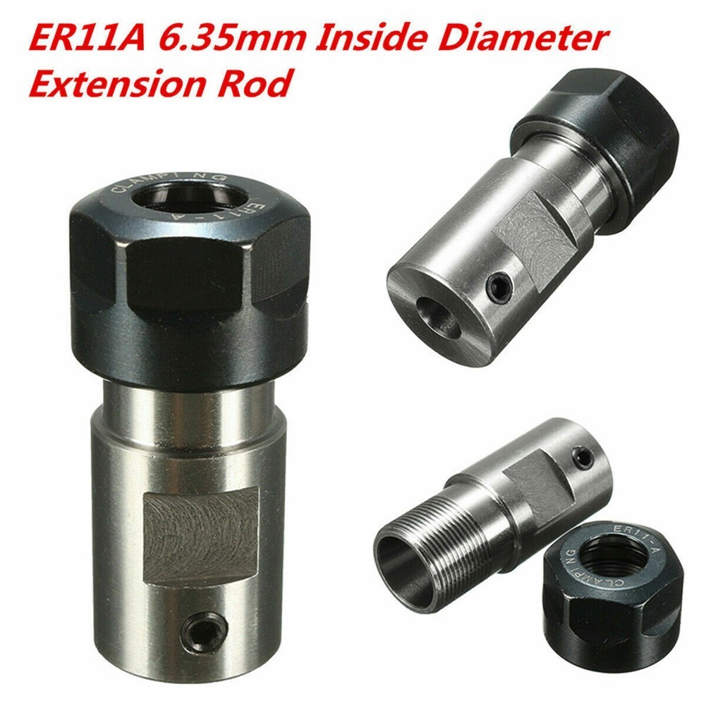 hot| 6.35mm 1/4\" ER11 Collet Chuck Tool Holder CNC Milling Motor Shaft Extension Rod | Shopee ...