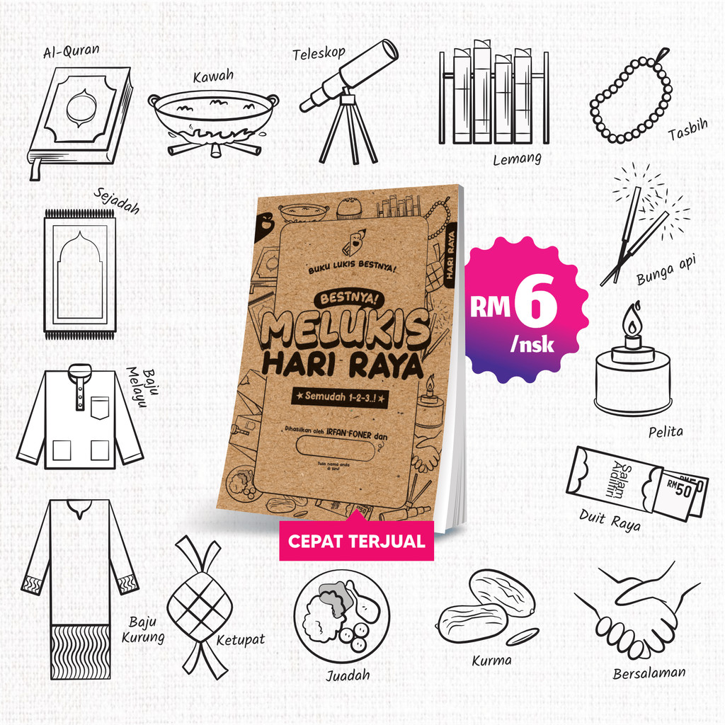 Buku Bestnya! Melukis : HARI RAYA - Cara Melukis Semudah 3 Langkah ...