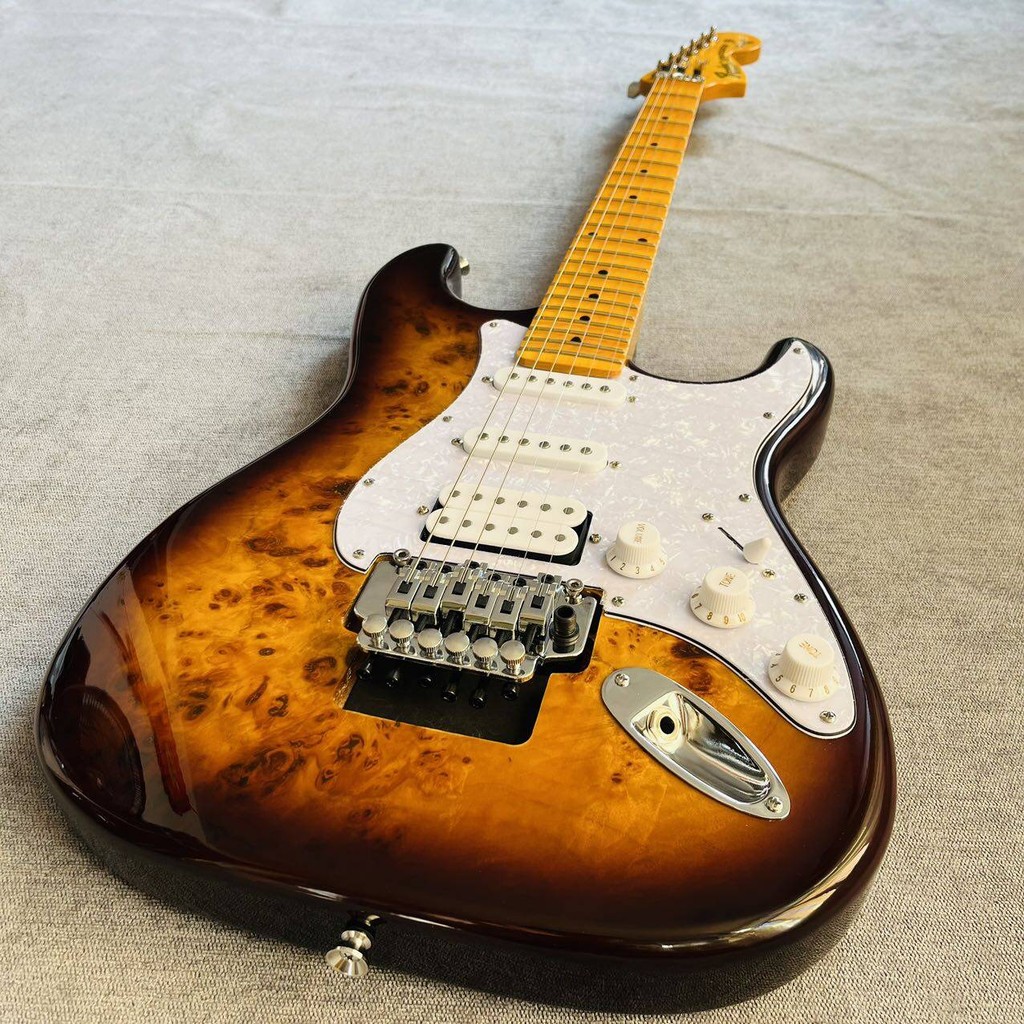 Fender Stratocaster Electric Guitar Poplar Burl Top HSS Pickups ...