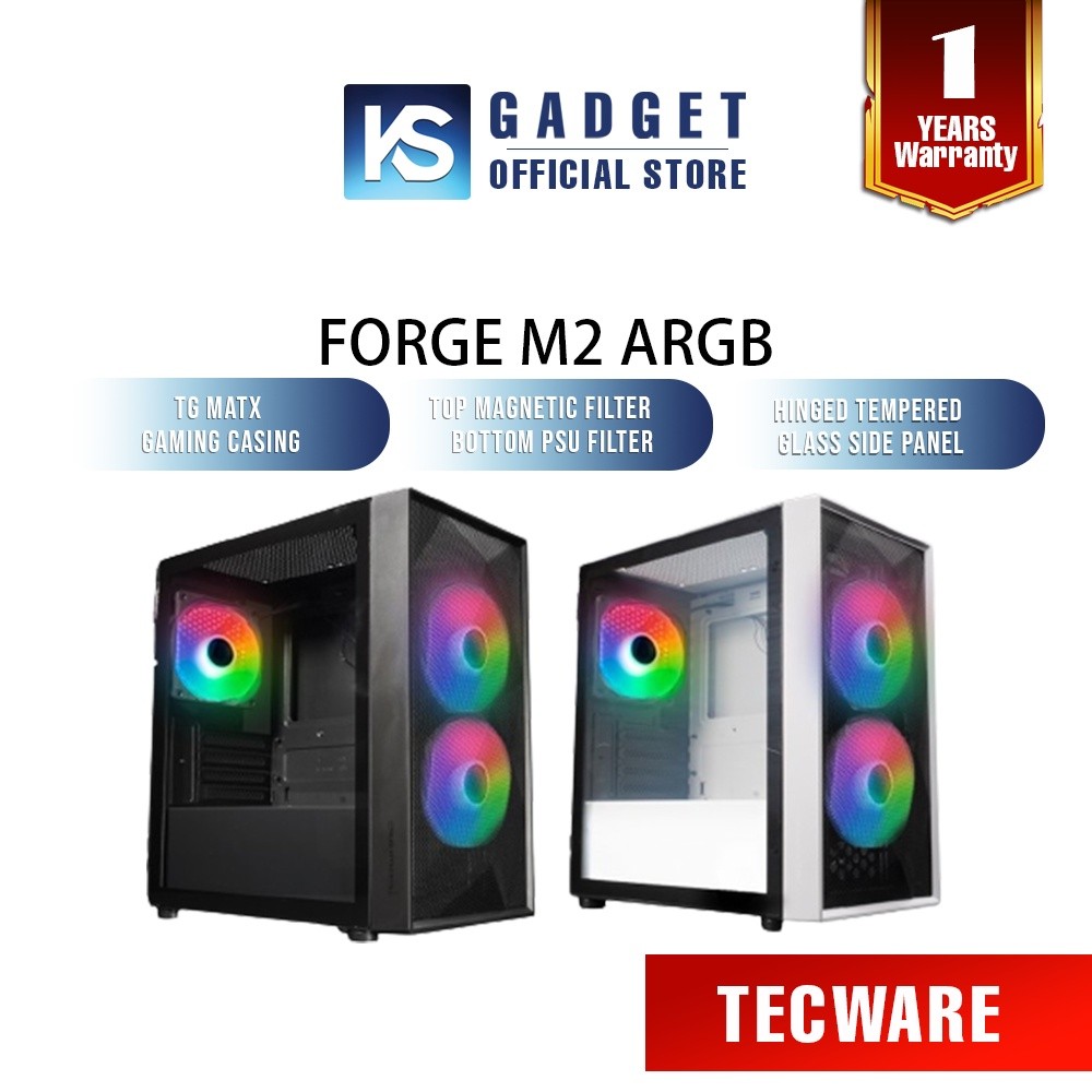 TECWARE FORGE M2 ARGB TG M-ATX CHASSIS - BLACK / WHITE [READY STOCK ...