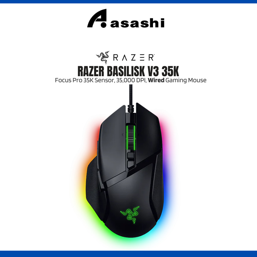 Razer Basilisk V3 35K Gaming Mouse – Focus Pro 35K Sensor, 35,000 DPI ...