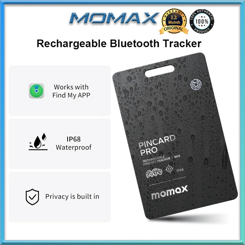 Momax PinCard Pro Mini Rechargeable Bluetooth Tracker Key Finder IP68 ...