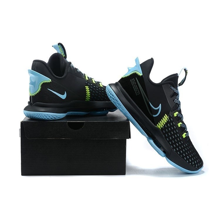 Original Nike Lebron James Witness 5 Black/Blue Sports Basketball Shoes ...