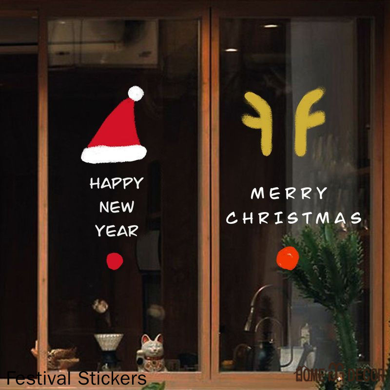 New Year and Christmas Layout Static Stickers Shop Festive Christmas ...