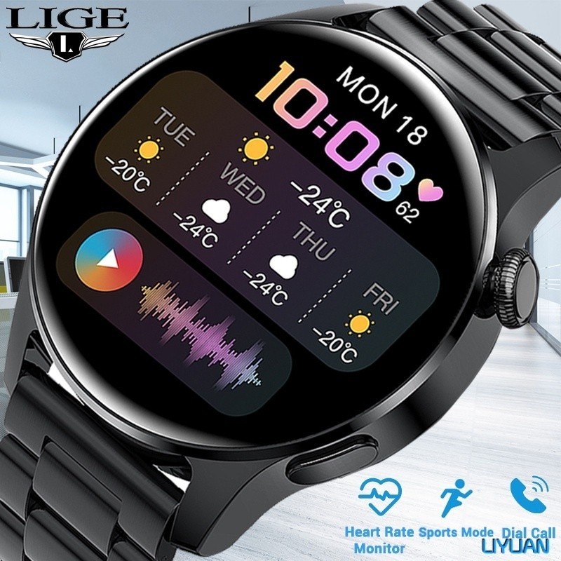 Lige Bluetooth call smart watch men full touch screen sports watch IP67 ...