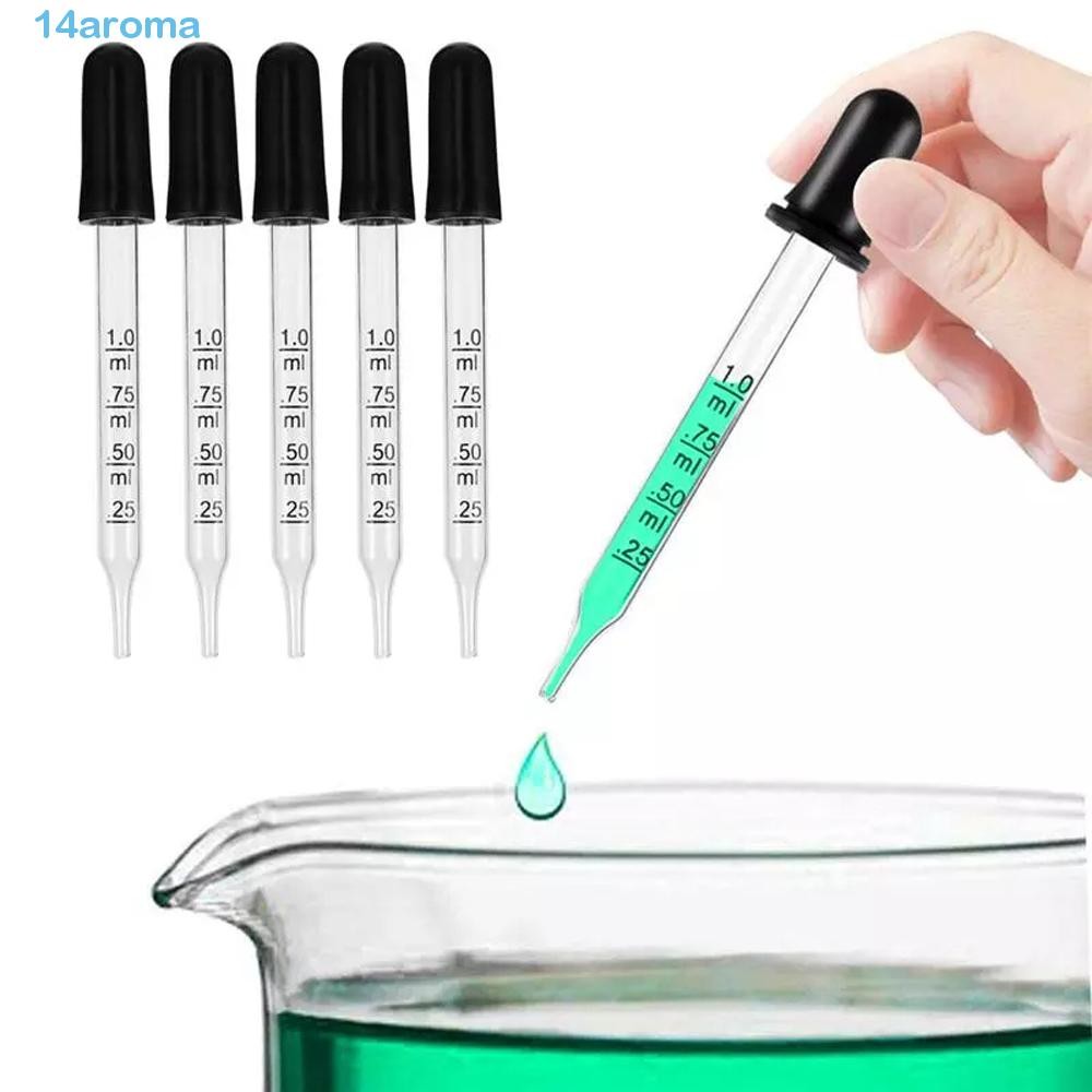 AROMA Scale Dropper Oil Bottle Straw Lab Supplies Rubber Head School ...