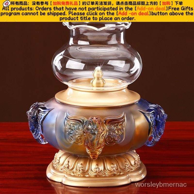 Get 10% coupon+a gift】u Oil Lamp Brass Buddha Worshiping Lamp Buddha ...