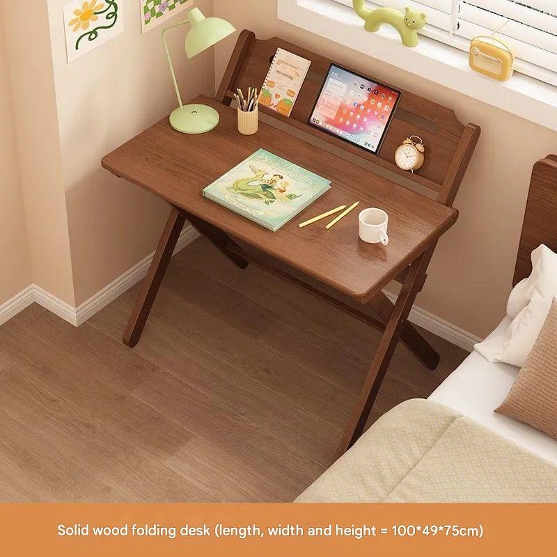 Solid wood folding desk children's table student study table home ...