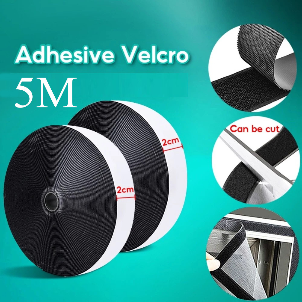2Roll 5M/roll Velcro or Magic Tape With Adhesive Heavy Duty Velcro Tape ...