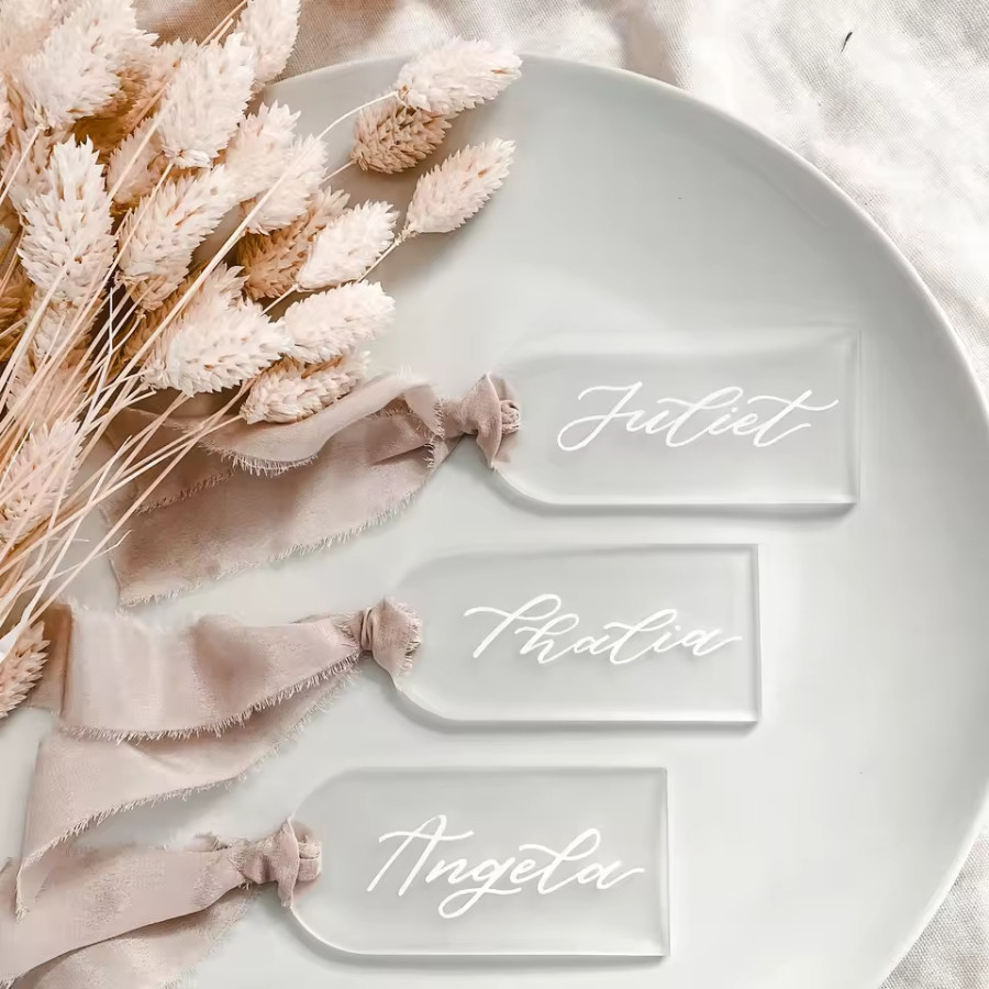 Acrylic Wedding Guest Names Table Signs Decor DIY Arch Blank Name Place ...
