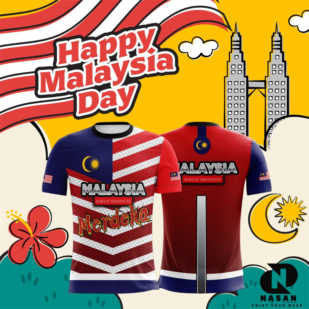 T-shirt Merdeka 68th Malaysia Baju Merdeka Malaysia Cotton Warna Merah ...
