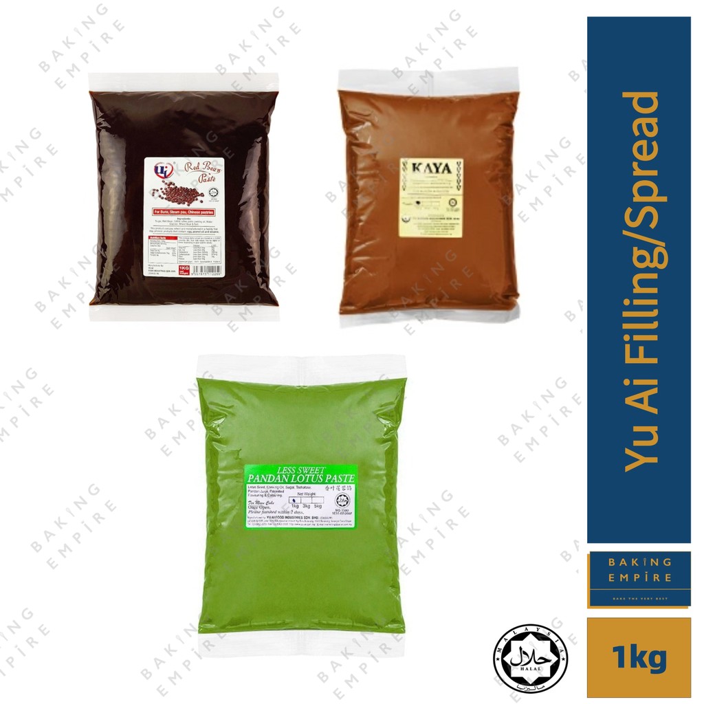 Yu Ai Red Bean/Kaya/Pandan Dauyong Paste Filling/Spread 1kg | Shopee ...