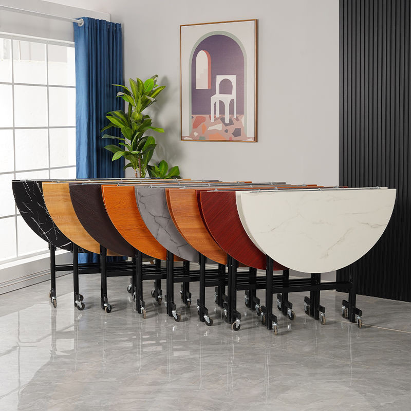 Folding table circular multifunctional dining table simple and portable ...